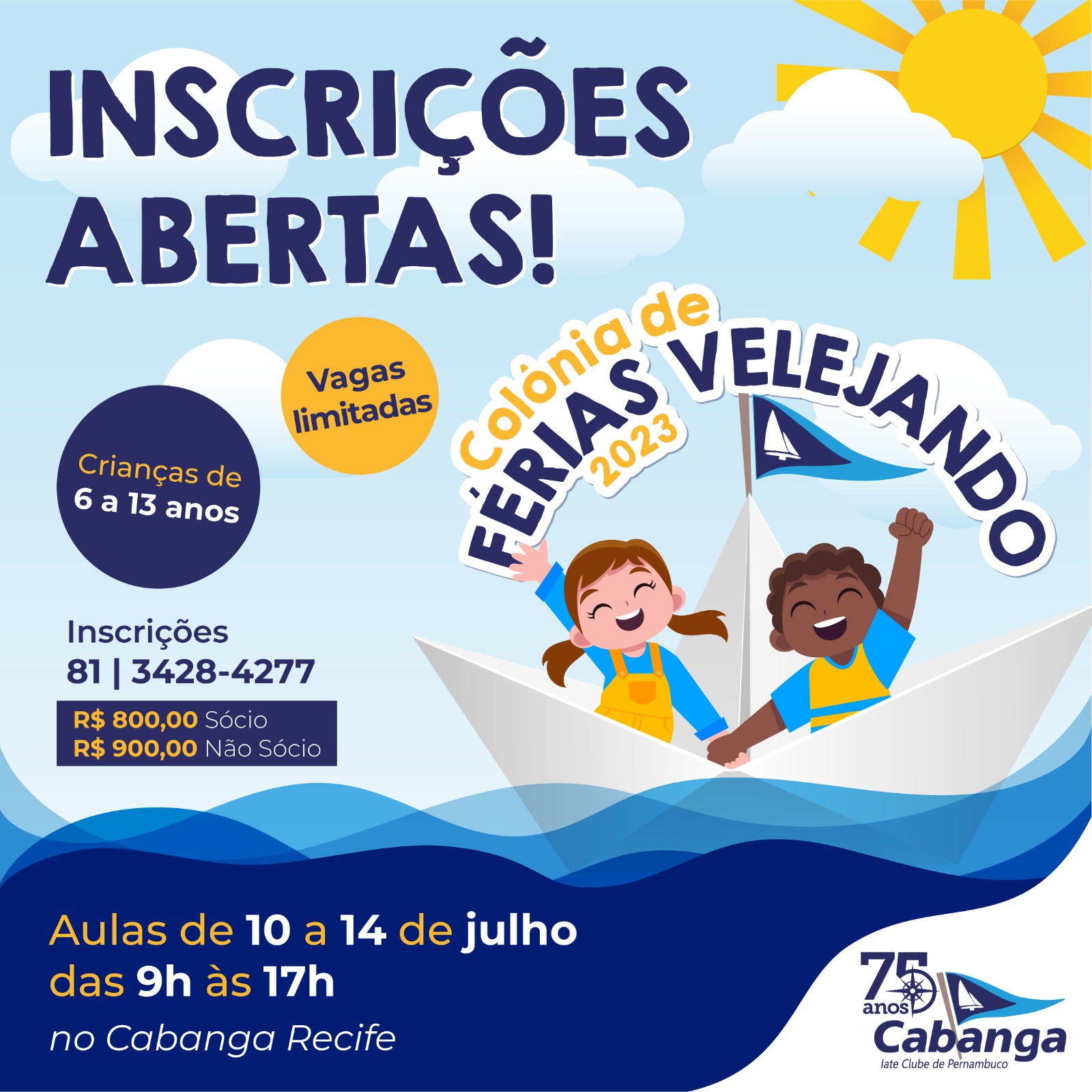 Cabanga inicia inscrição para Colônia Férias Velejando 2023; garanta ...